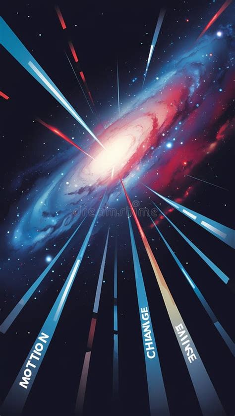 Redshift And Motion In Deep Space Abstract Concept Of Cosmic Expansion And Light Waves Stock