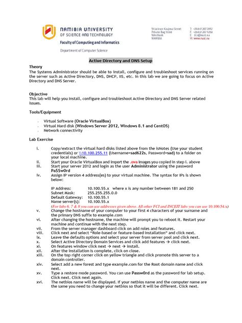 Active Directory And Dns Setup Pdf Domain Name System Active Directory