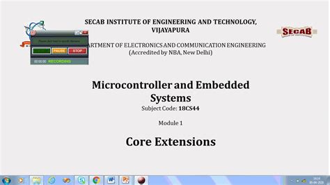 Arm Microcontroller And Embedded System Core Extensions 18cs44