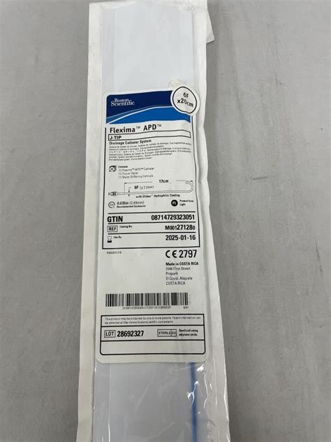 New Boston Scientific 27128 Flexima Apd Drainage Catheter System J Tip