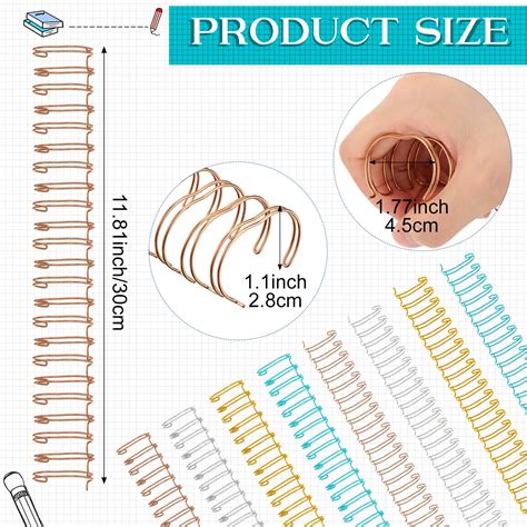 Chengu 20 Pcs Cinch Wire Binding Wire Twin Binding Spines Twin Loop Spines Double