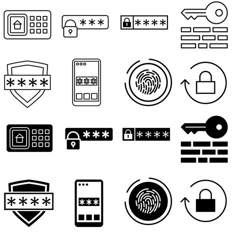 Password Icon Vector Set Protection Illustration Sign Collection Safety Symbol 25366016