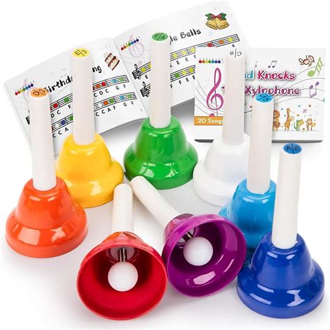 Musical Handbells Set 8 Notes Hand Bells Diatonic Colorful Reverb