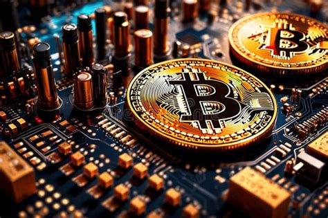 Bitcoin Neural Network Digital Circuitry Concept Electronic Crypto Currency Technology Stock