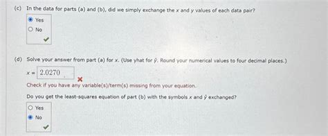 Solved A Suppose You Are Given The Following X Y Data