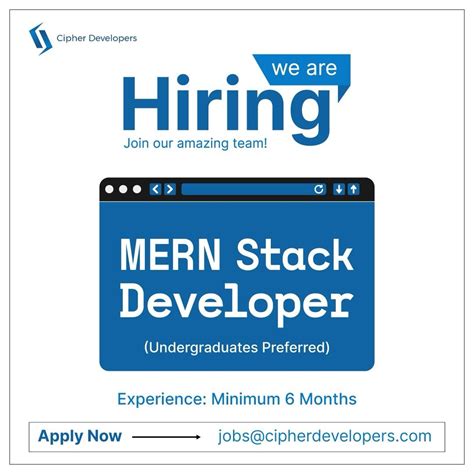 🚀 Hiring Mern Stack Developer Undergraduates Preferred Cipher