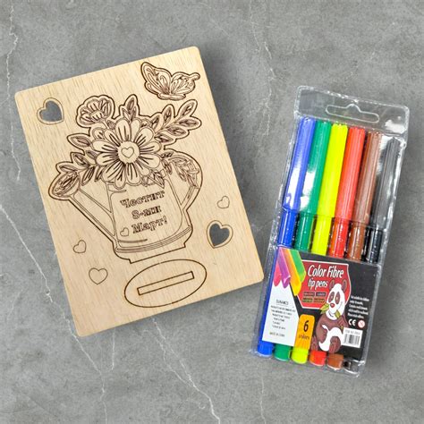 Картичка за оцветяване за 8 ми Март Работилничка за подаръци