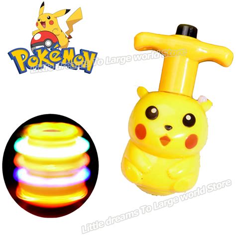 음악이 나오는 포켓몬 피카츄 자이로 장난감 빛나는 다채로운 회전 탑 어린이 파티 장난감 스트레스 방지 자이로스코프