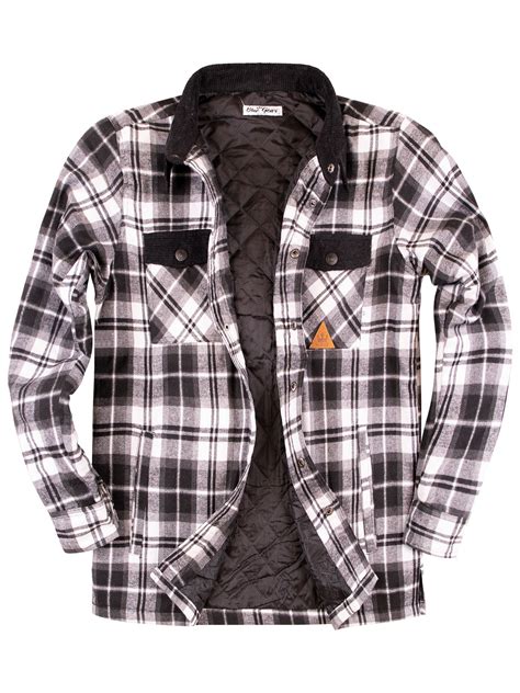 Visive By Blue Gear Mens Sherpa Lined Fleece Flannel Jacket Button