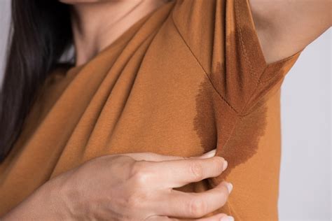 Premium Photo Woman Hyperhidrosis Sweating On Her Clothes Healthcare