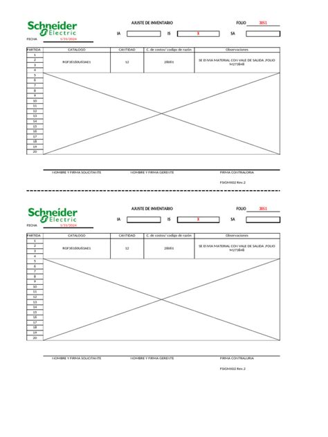 Ajuste De Inventario Folio 3051 Pdf