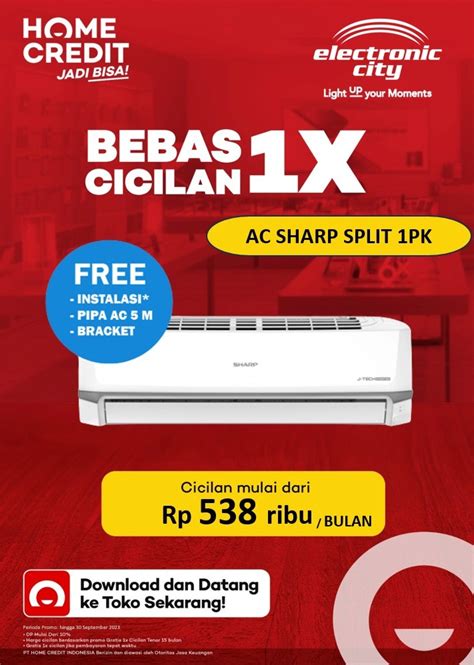 Sharp Ac 1 Pk Bisa Cicil Tanpa Kartu Kredit Elektronik Lainnya Di