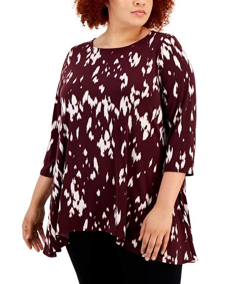 Alfani Plus Size Printed Swing Top Created For Macys Macys