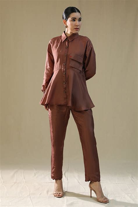 Buy Brown Thread Work Co Ord Set By Arpita Sulakshana