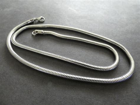 304 Stainless Steel 20 Inch Snake Chain Necklace With Clasp 3mm Wide