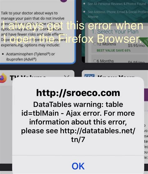 Error Message When I Open My Iphone 6s — Datatables Forums
