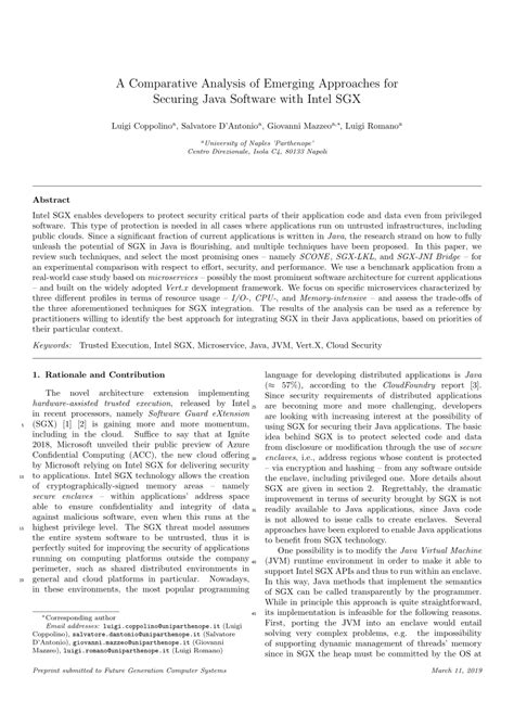 Pdf A Comparative Analysis Of Emerging Approaches For Securing Java