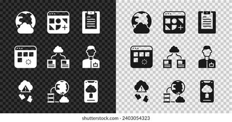 Set Social Network Different Files Server Stock Vector Royalty Free 2403054323 Shutterstock