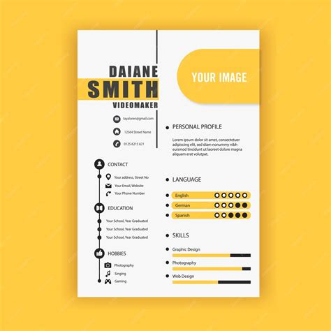 Чистый и современный портфель резюме или шаблон резюме Премиум векторы