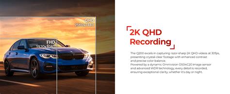 Thinkware Dual Dash Cam Q200 Front And Rear 2k Qhd With Super Night Vision 2 0