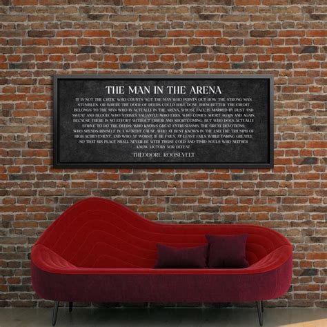 The Man In The Arena Canvas Theodore Roosevelt Quote Wall Art