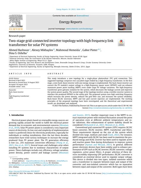 Pdf Two Stage Grid Connected Inverter Topology With High Frequency Link Transformer For Solar