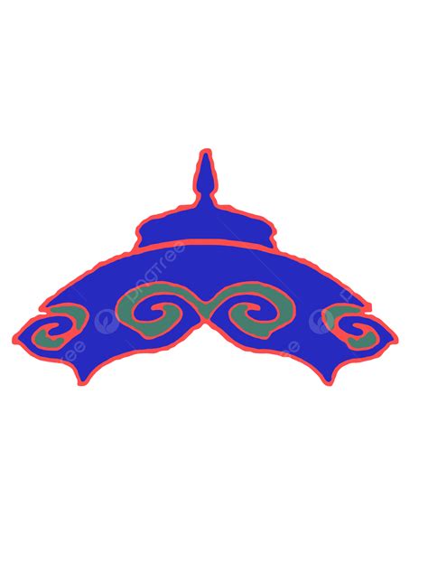 Cartoon Crown Hat Yurt Pattern Cartoon Yurt Mongolian Yurts Cartoon