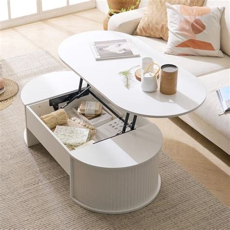 거실·소파테이블 마르체 데이즈 1200 타원형 템바보드 리프트업 소파 거실 테이블 오늘의집 쇼핑