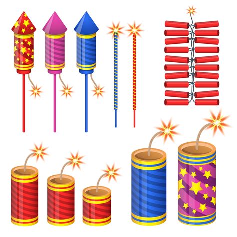 Firecrackers Isolated On White Background 1213988 Vector Art At Vecteezy