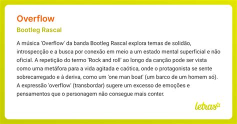 Significado Da Música Overflow Bootleg Rascal Letrasmusbr