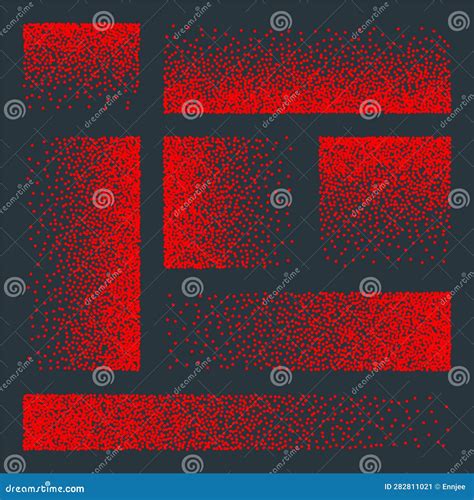 Stipple Pattern Red Dotted Rectangular Design Elements Stippling