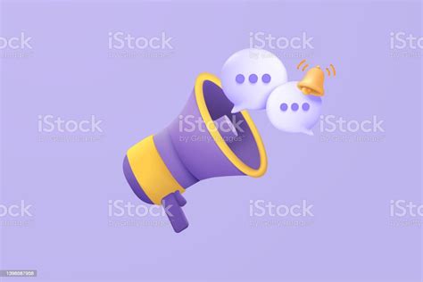 발표 승진을 위한 3d 메가폰 스피커 또는 확성기 불혼 마이크 모형을 가진 메가폰 Loudhailer 고립된 배경에 대한 경고