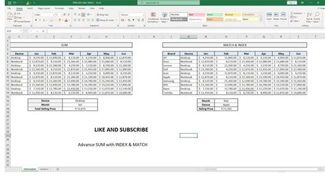 Advance Excel Formul Sum With Index And Match Index And Match With Multiple Cretari Excel