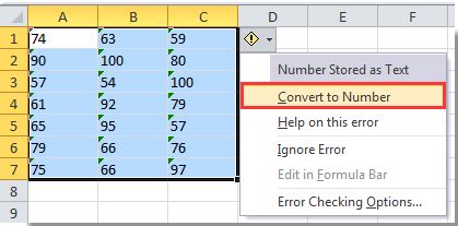 How To Mass Convert Numbers Stored As Text To Numbers In Excel