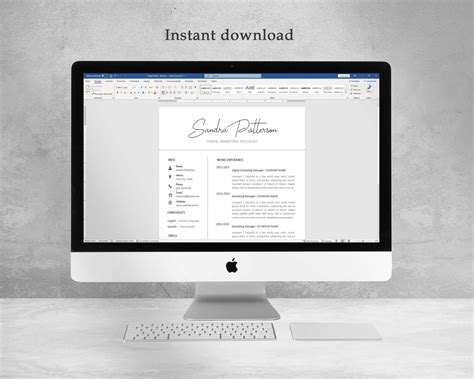 CV Template Word CV Template Professional Modern Resume Etsy