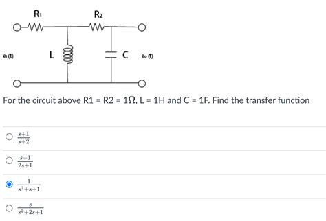 Solved For the circuit above R R Ω L H and C F Find Chegg com
