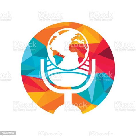 글로벌 팟 캐스트 로고 디자인 방송 엔터테인먼트 비즈니스 로고 템플릿 벡터 일러스트레이션 로고에 대한 스톡 벡터 아트 및 기타