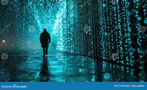 the single person try searching something in digital matrix binary code