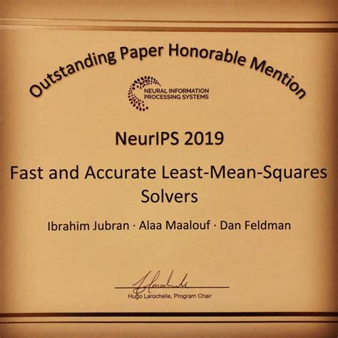 Ibrahim Jubran On Linkedin An Outstanding Paper Honorable Mention At Neurips19 With Alaa