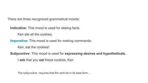 What Is The Subjunctive Examples And Explanation Ppt