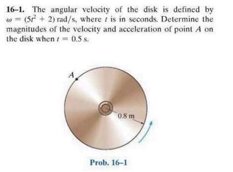 [answered] 16 1 the angular velocity of the disk is defined by w 5r 2