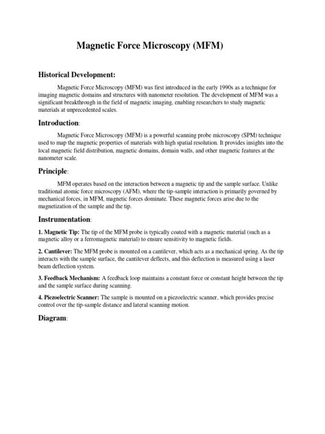 Magnetic Force Micros Pdf Atomic Force Microscopy Optics