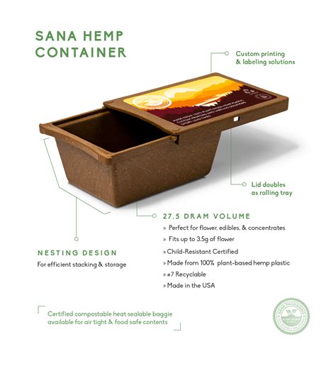 Cannabis Container Sustainable Hemp Packaging Sana Packaging Sana