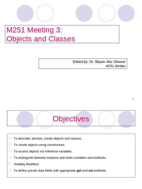 M251 Meeting 3 Full Pdf Constructor Object Oriented Programming