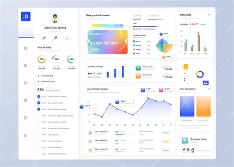 Premium Vector Infographic Dashboard Ui Design With Graphs Charts And Diagrams Web Interface