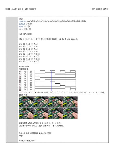 디지털 시스템 설계 및 실험 Decorder Encoder Multiplexer 자연공학