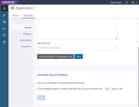 create and manage branches in a project dev portal