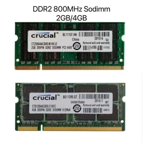 Crucial Ddr2 2gb 4gb 8gb 800mhz Pc2 6400 Sodimm Notebook Laptop Memory Ram Lot Ebay