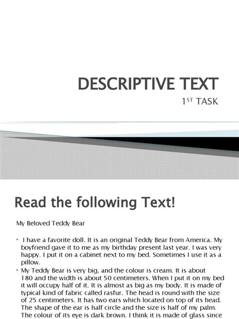 Descriptive Text Task Pdf