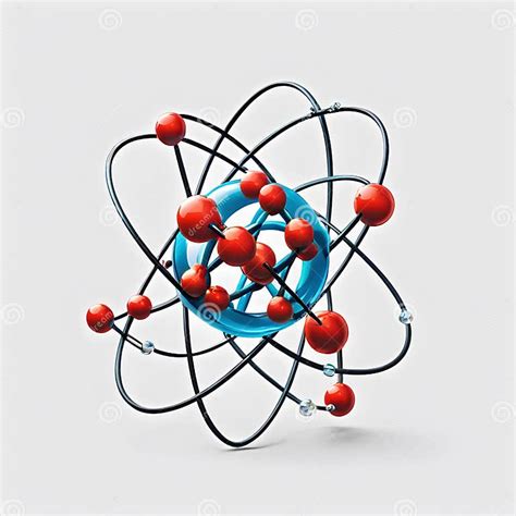 3d Rendering Of An Atom Atomic Structure With Protons Neutrons And Electrons In A Dynamic And